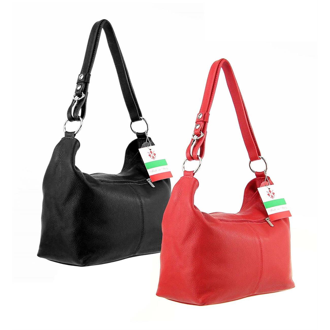 ITALY DAMEN Echt LEDER HAND-TASCHE Schultertasche Shopper Umhängetasche ...