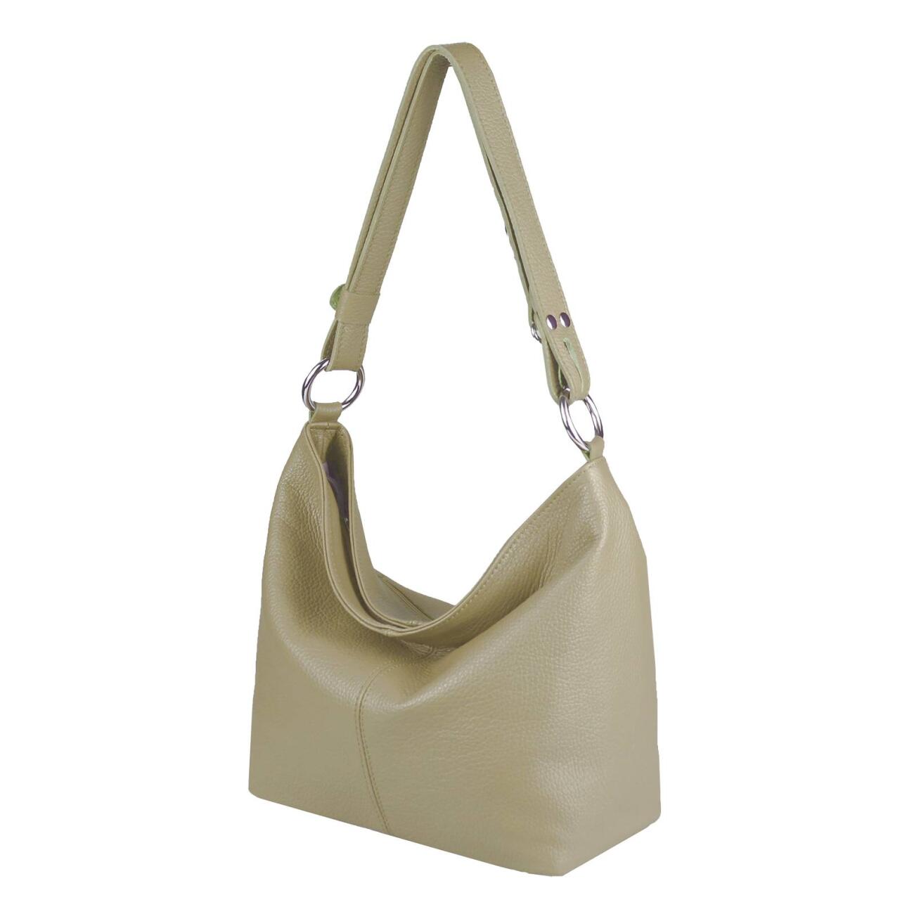 ITAL DAMEN LEDER TASCHE Shopper Hobo-Bags Schultertasche Umhängetasche